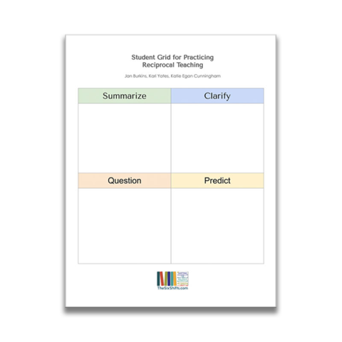 Active Reading Strategies PDF: Reciprocal Teaching Grid