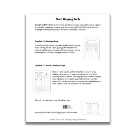 Word Mapping Tools: Printable Elkonin Boxes